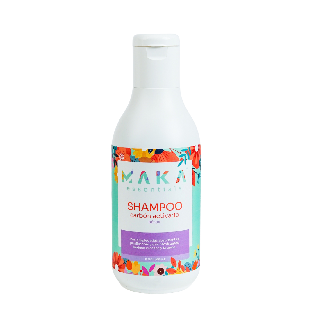 Shampoo de Carbón Activado – Detox, 16 Oz. – MAKA ESSENTIALS